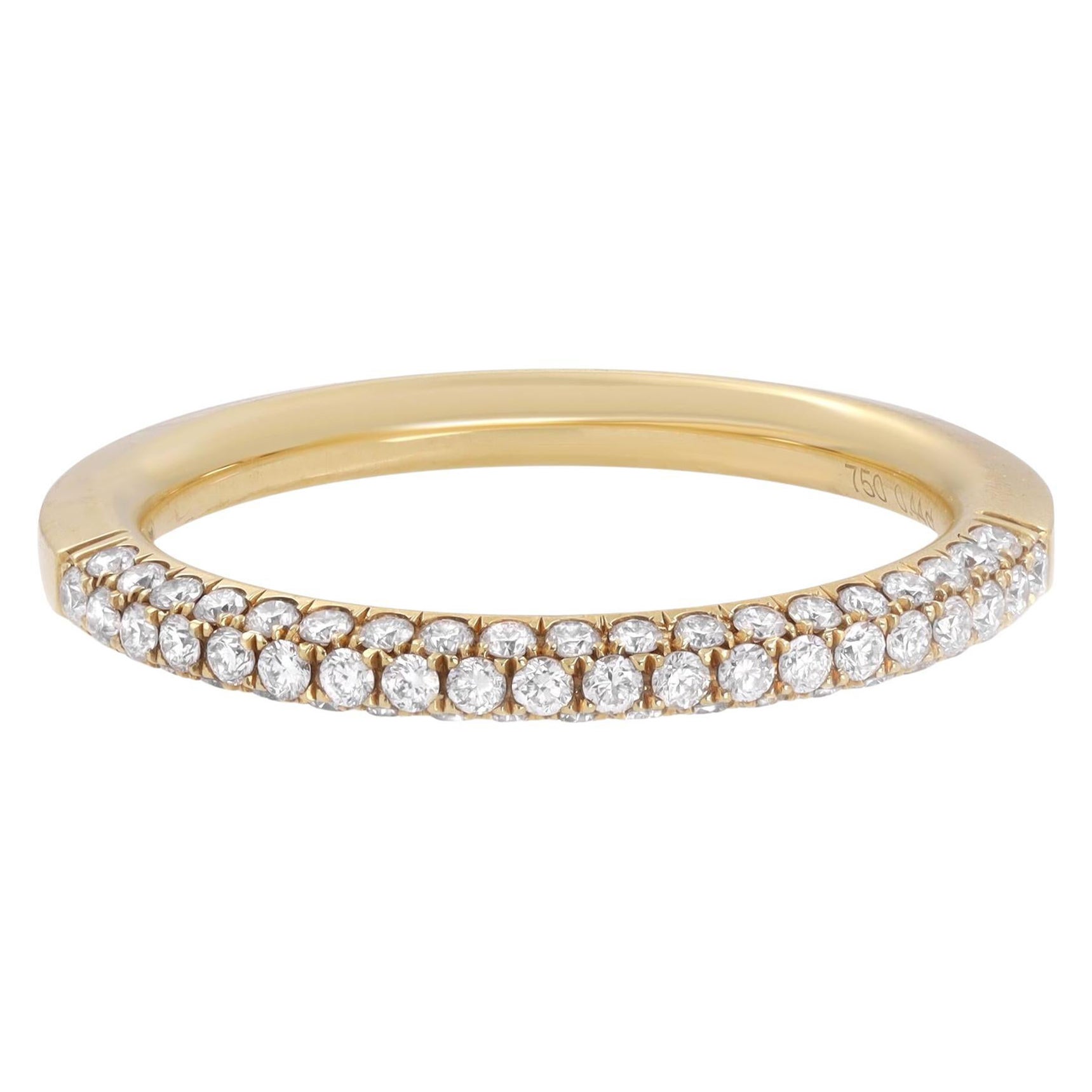 Piero Milano Natural Pave Diamond Wedding Band 18k Yellow Gold 0.44cttw ...