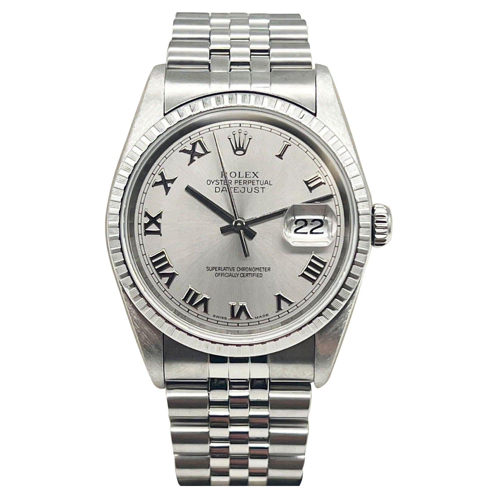 2005 Rolex Datejust 16220 Black Dial Stainless Steel Box Paper For Sale ...