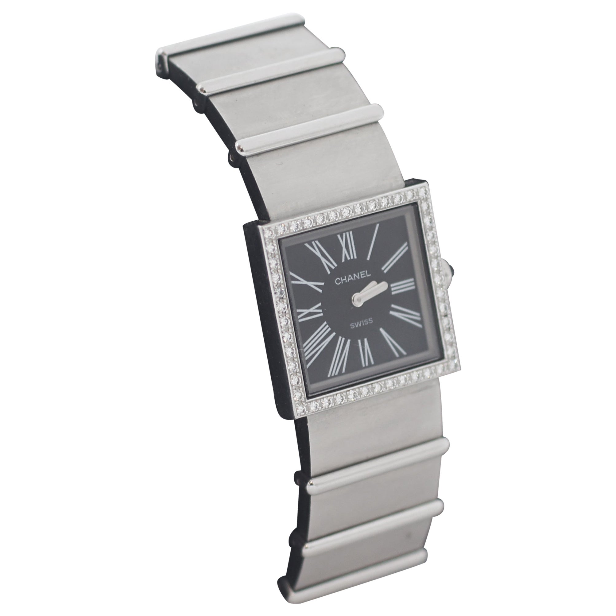 Chanel Mademoiselle Diamond Bezel Watch For Sale at 1stDibs