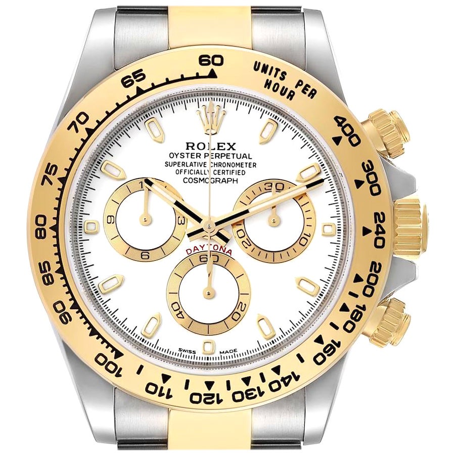 Rolex Daytona Steel Yellow Gold White Dial Zenith Movement Mens Watch ...