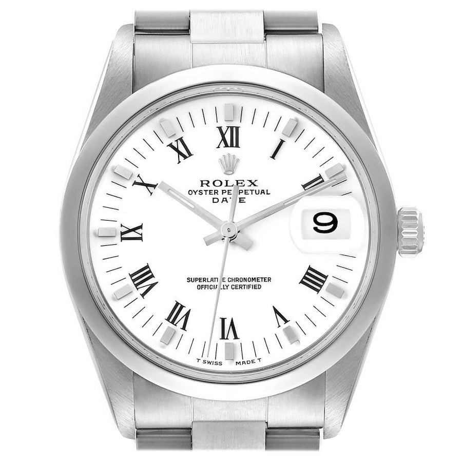 Rolex Stainless Steel Date Just Plain Bezel Mens Wristwatch Ref 15200 ...