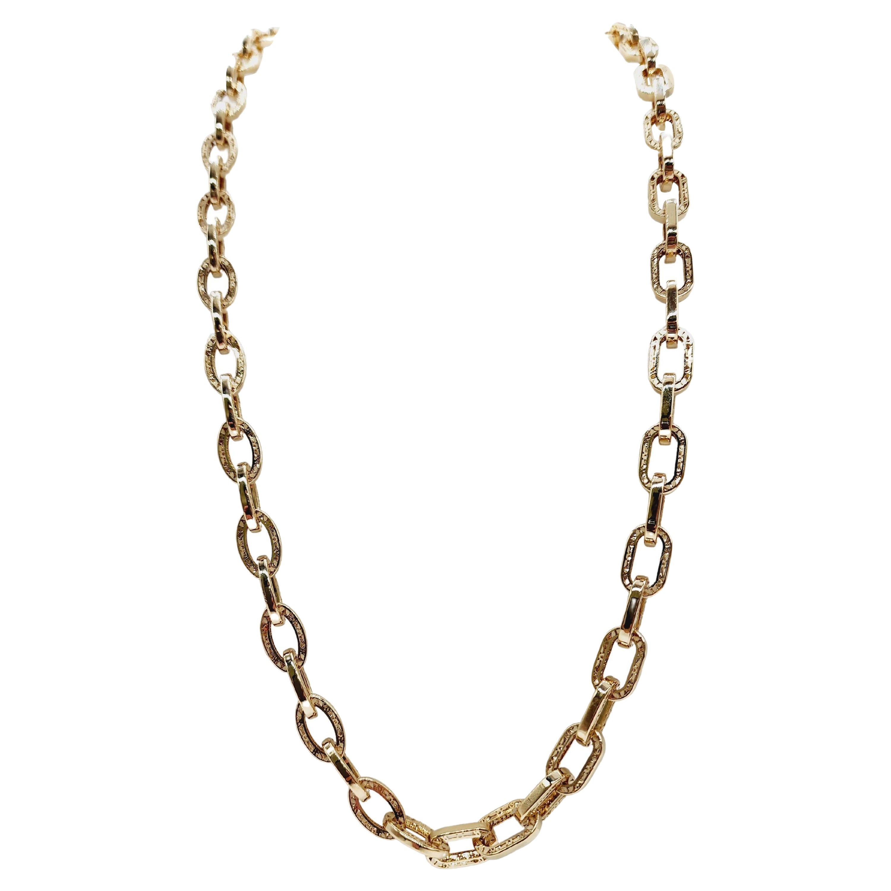 14 Karat Yellow Gold Italian Link Chain For Sale at 1stDibs