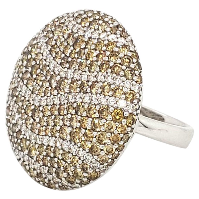 Fancy 14k Yellow Gold Cocktail Ring For Sale at 1stDibs