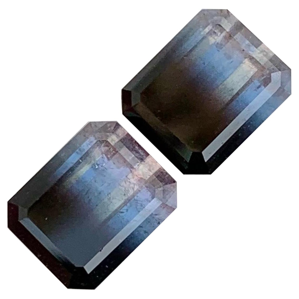 Fine quality natural bicolor tourmaline gemstones pair rare bi-color ...