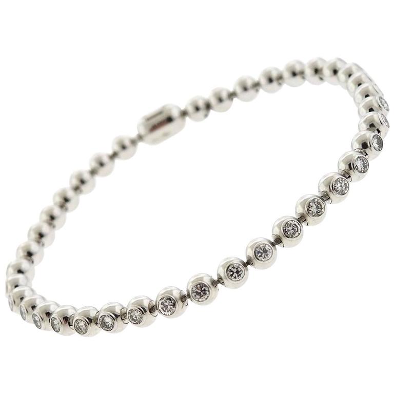 Cartier Diamond Gold Tennis Bracelet For Sale At 1stdibs