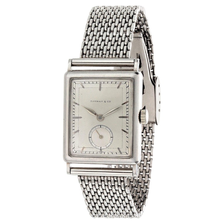 Patek Philippe Tiffany Early Platinum Art Deco Tank style watch, Circa ...