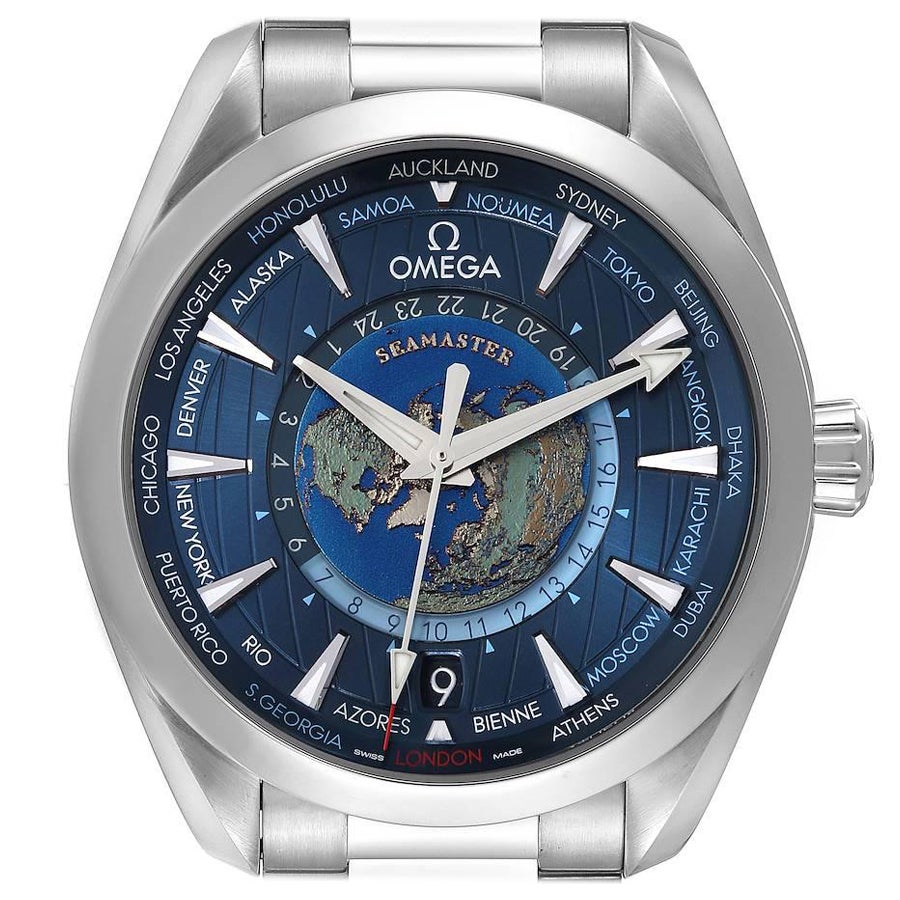 Omega Seamaster Aqua Terra Worldtimer GMT Watch 220.10.43.22.03.001 Box ...