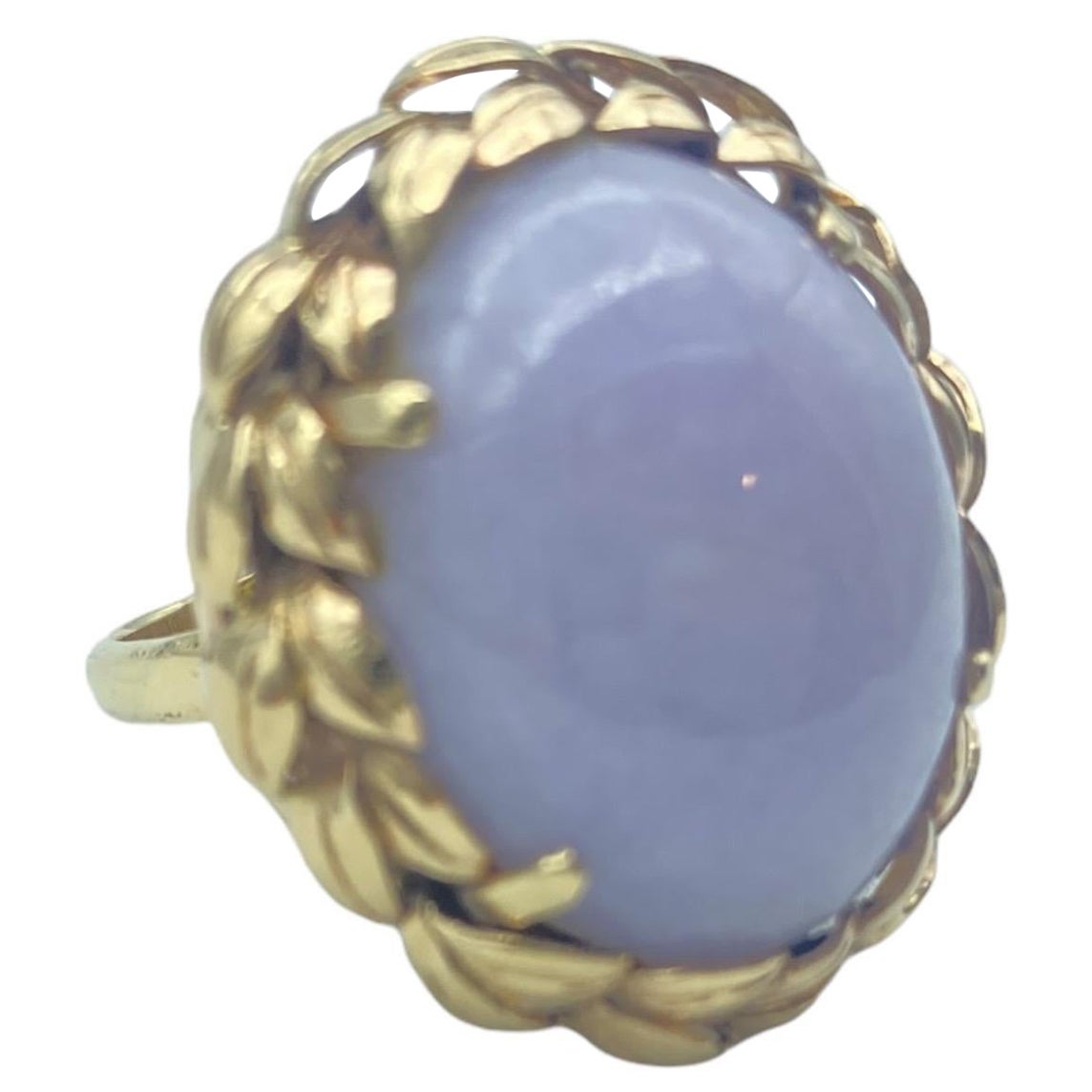 14K Etruscan Style Lavender Jade Ring Symbolizing Power and Justice For ...