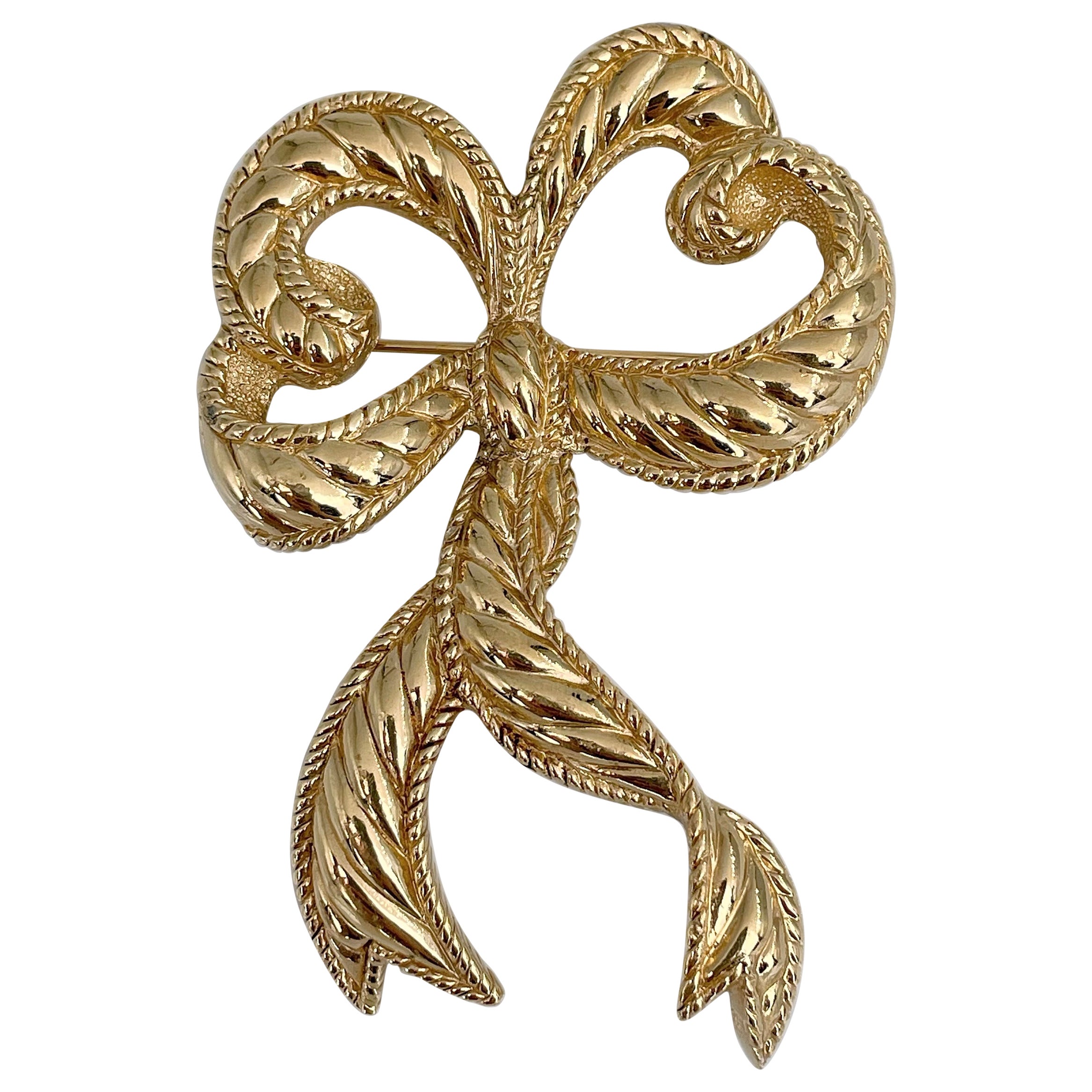 1990s Vintage Christian Dior Gold Tone Bow Pin Brooch at 1stDibs | lis ...