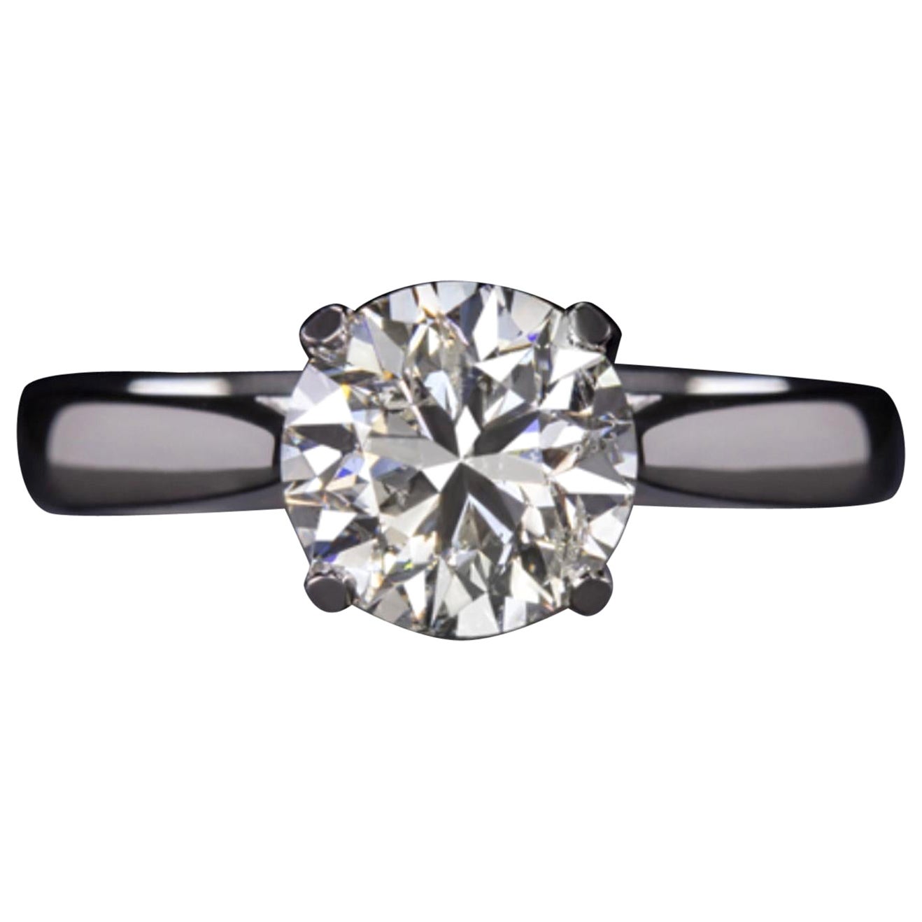 Platinum .37 Carat Round Solitaire Ring For Sale at 1stDibs | .37 carat ...