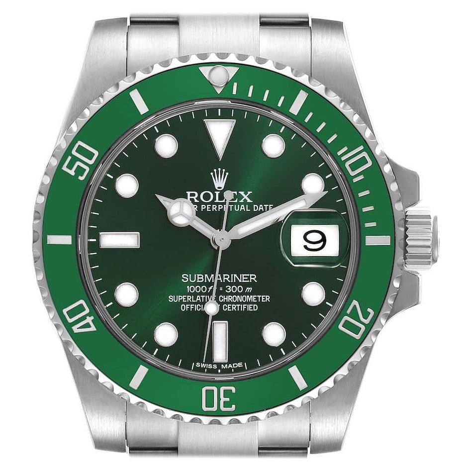 Rolex Submariner Hulk Green Dial Bezel Watch 116610LV For Sale at ...