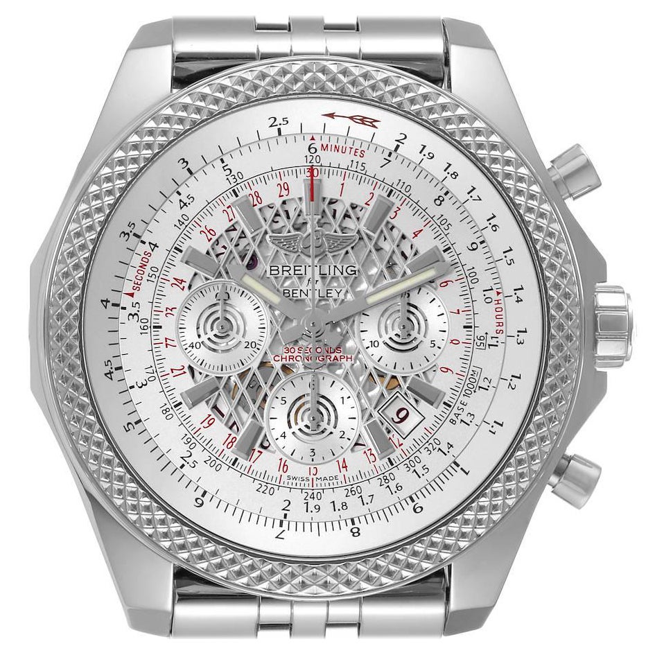 Breitling Bentley B06 Silver Dial Chronograph Watch AB0611 Box Card For ...