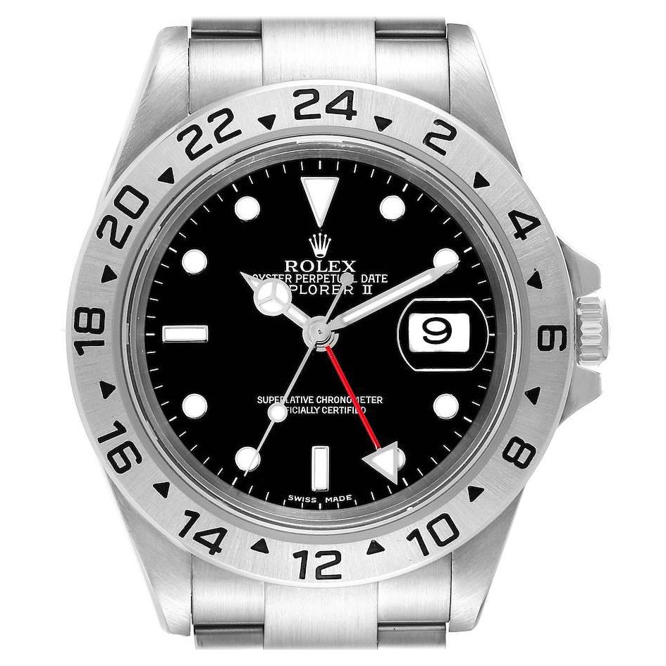 Rolex Explorer II Black Dial Parachrom Hairspring Mens Watch 16570 Box ...