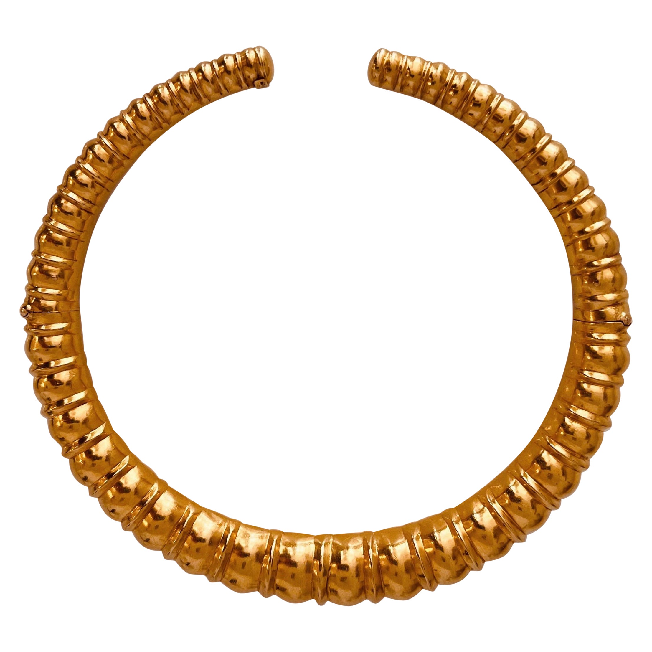 A High Carat Gold Torque Of Graduated Rounded Rib Design. Circa 1970's ...