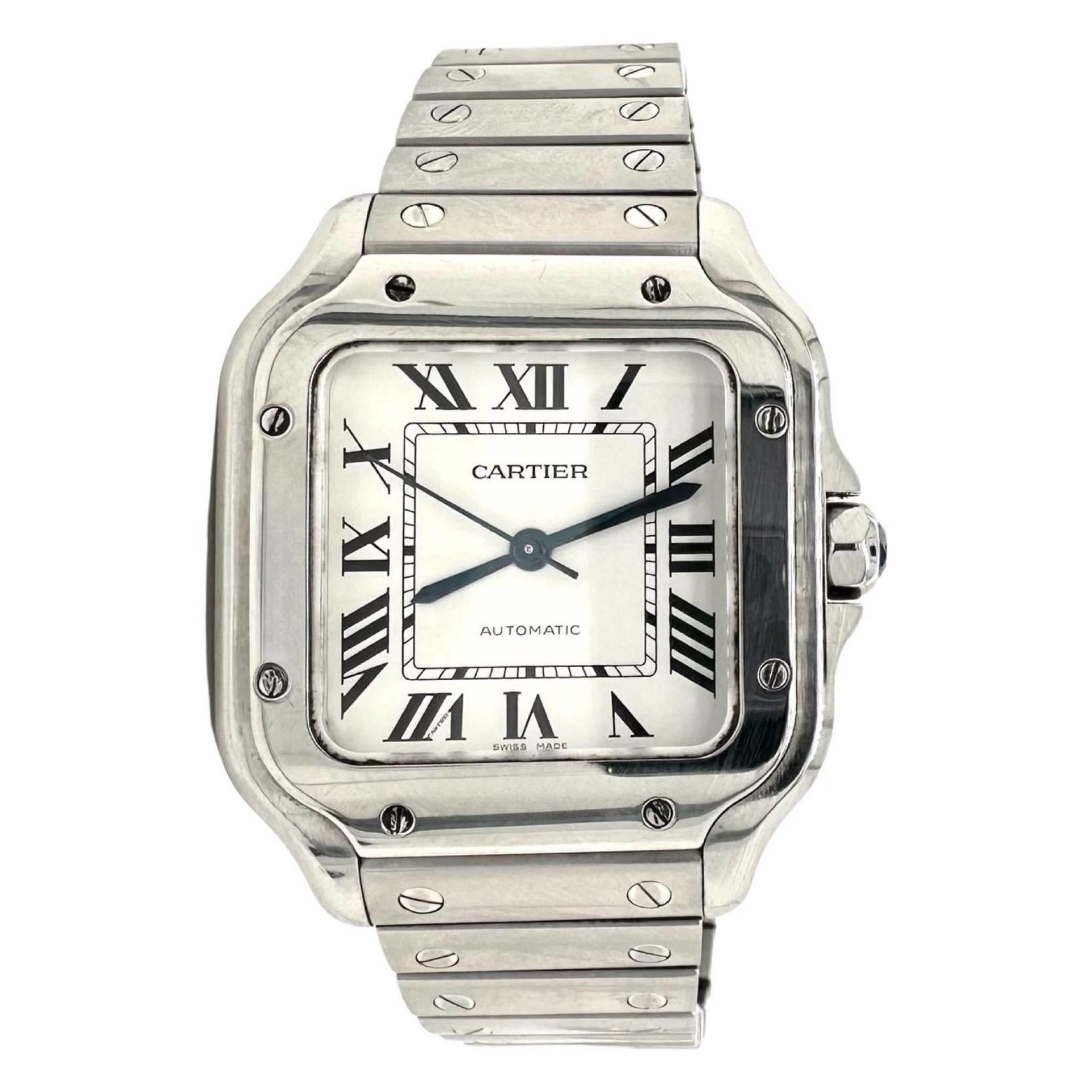 Cartier Santos DE Cartier Steel Watch Medium Model REF : WSSA0029 For ...