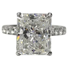 GIA Certified 7 Carat Emerald Cut Diamond Ring Flawless D Golconda Type ...