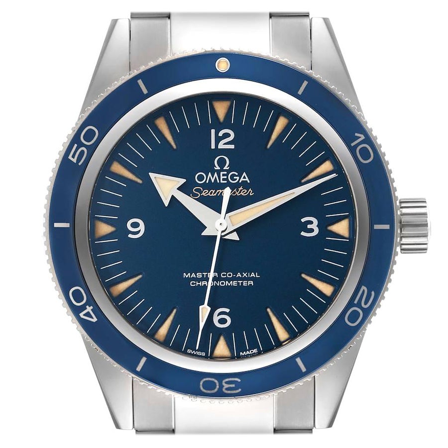 Omega Seamaster 300 Blue Dial Titanium Watch 233.90.41.21.03.001 Box ...