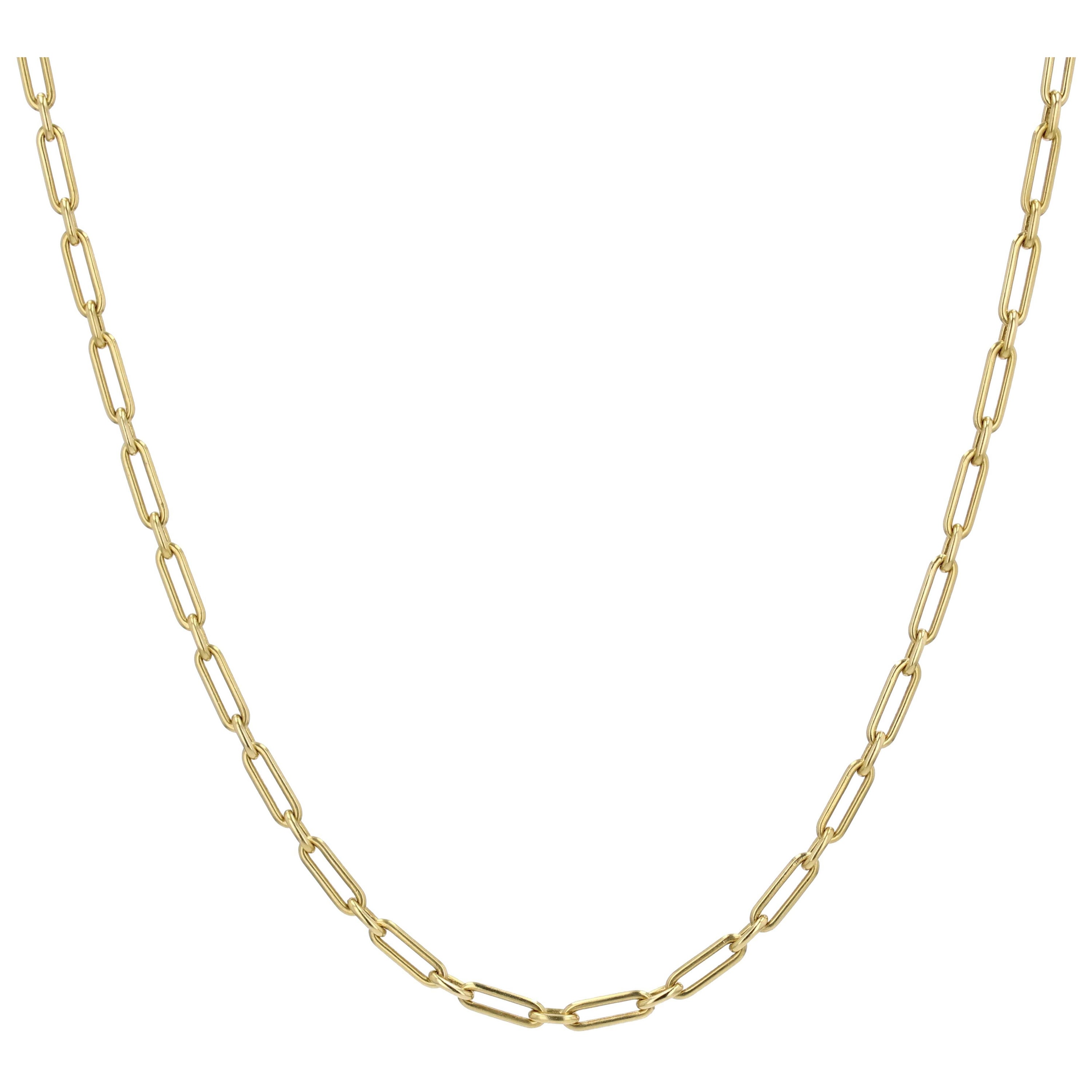 20th Century 18 Karat Yellow Gold Rectangular Links Chain Long Necklace ...