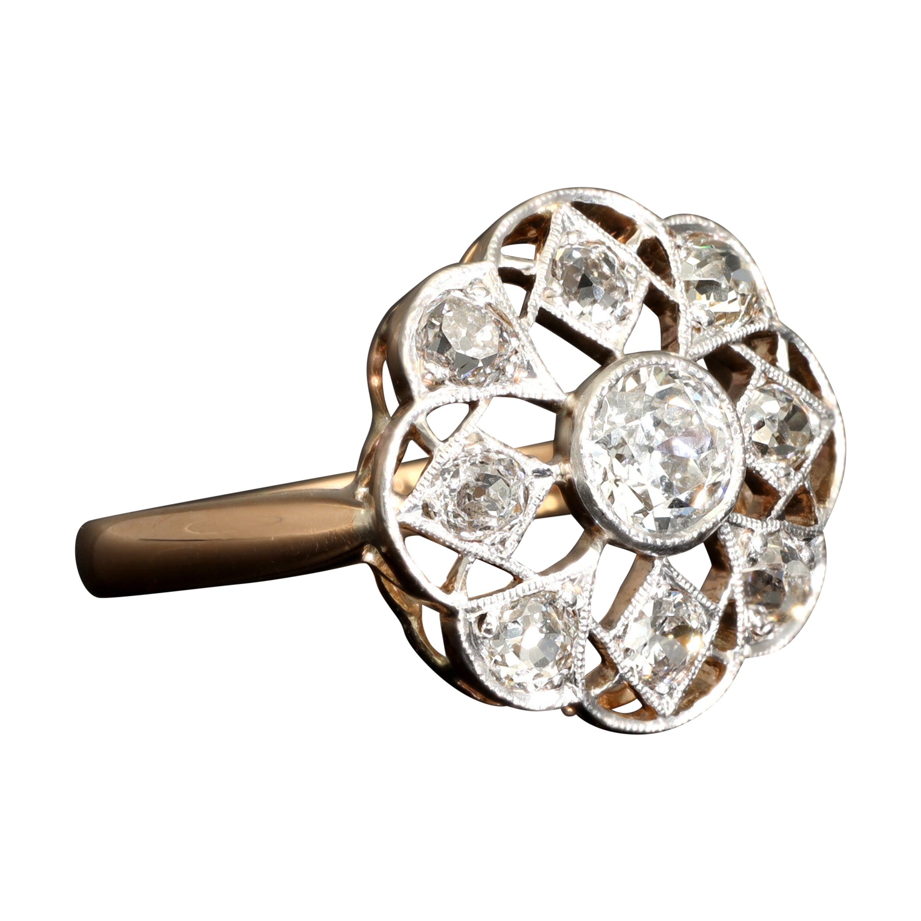 Vintage Art Deco 0.50ct Old European Cut Diamond Estate Engagement Ring ...