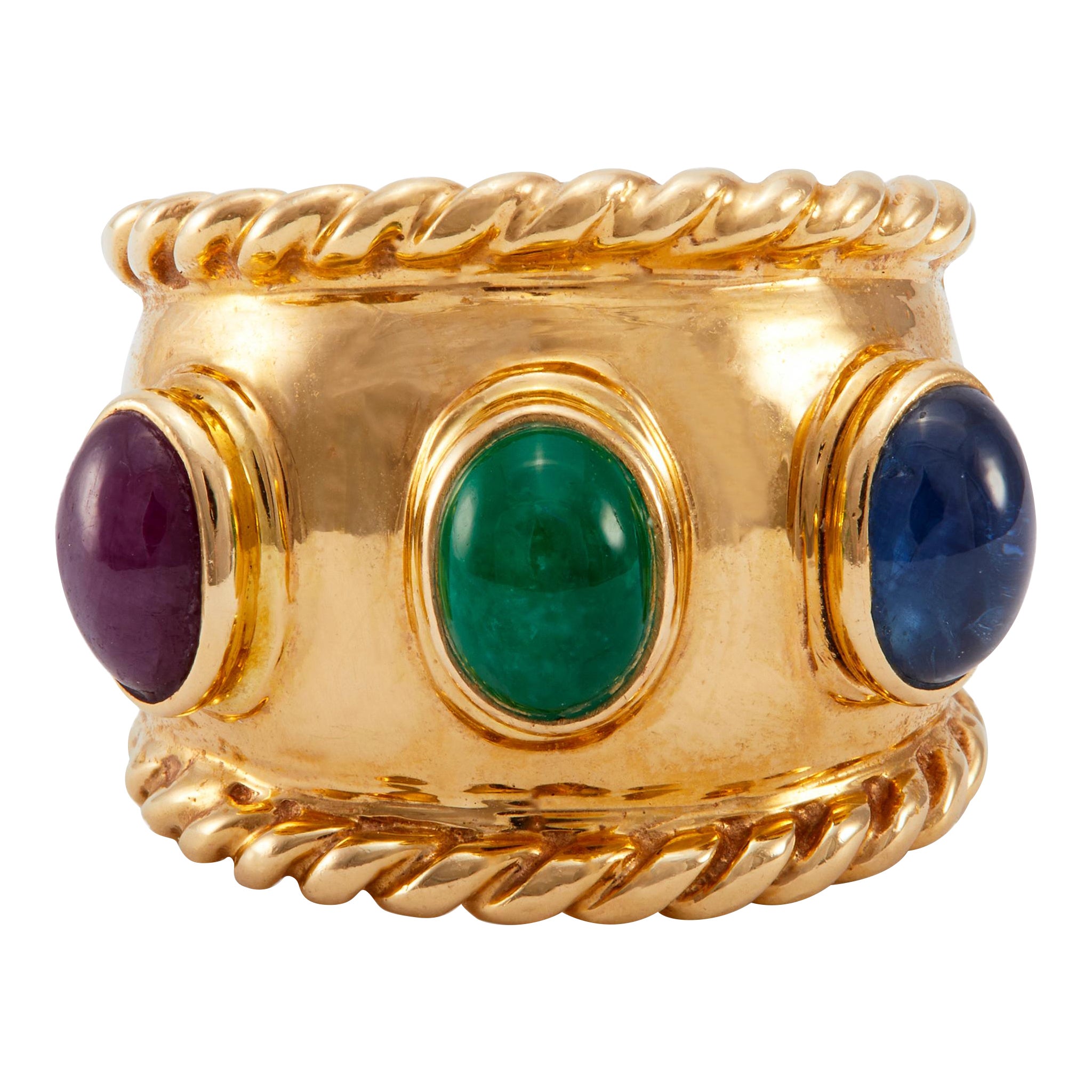 14k Solid Yellow Gold Brushed Finish Rounded Thick Gold Band Ring at ...