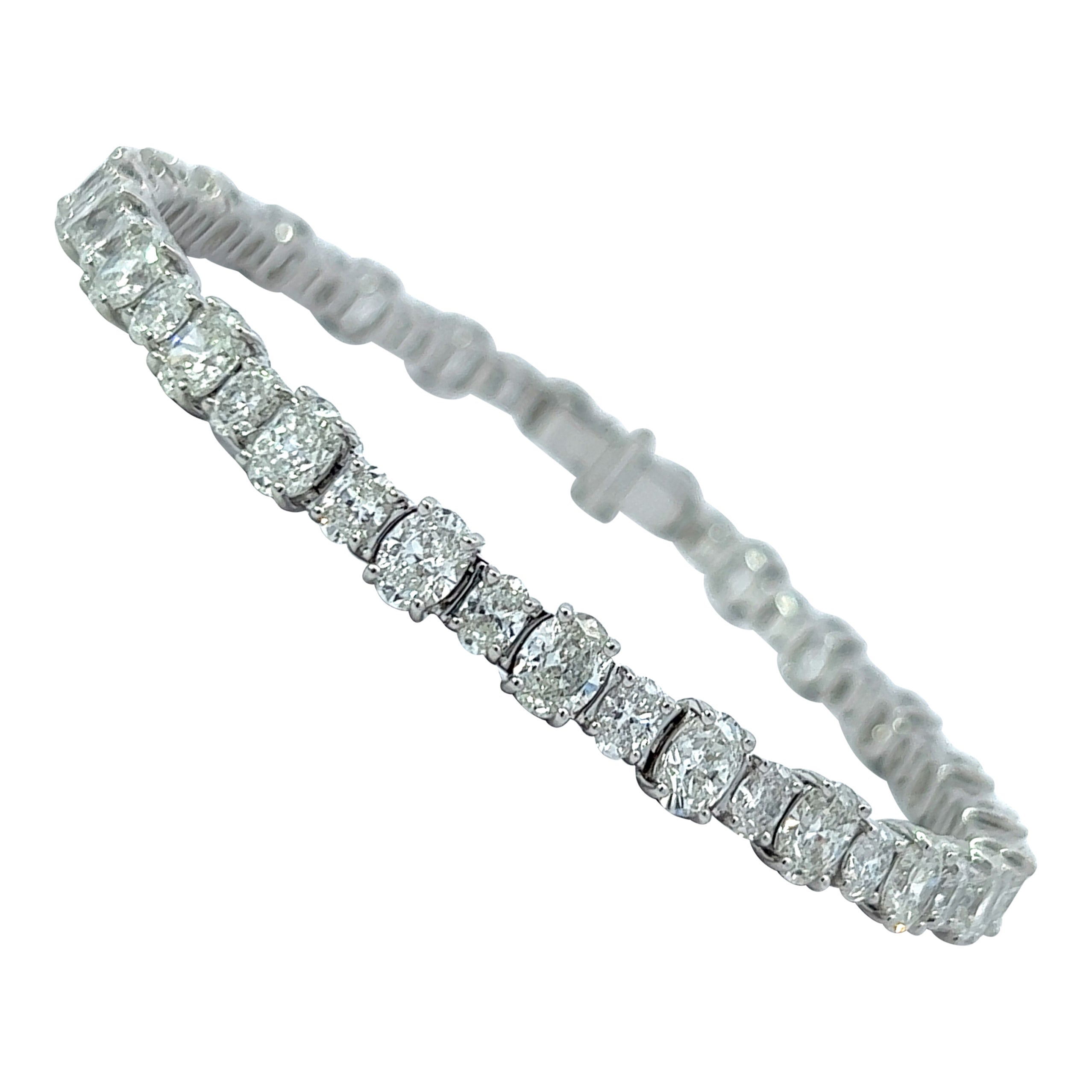 Mix Fancy Shape Diamond Tennis Bracelet In 18k White Gold 6 19ct Vvs
