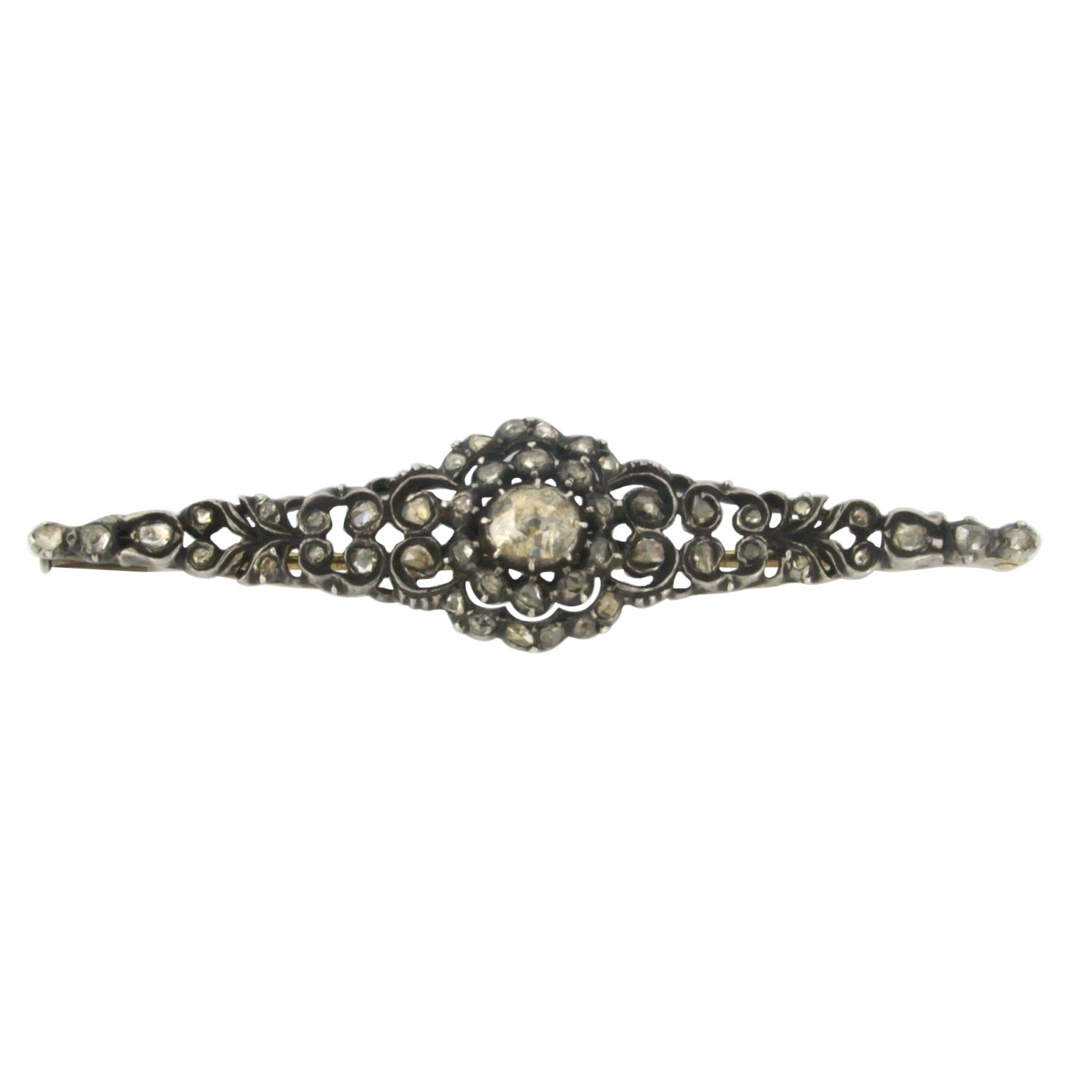 Antique Victorian Etruscan Diamond Yellow Gold Ornate Pin For Sale at ...