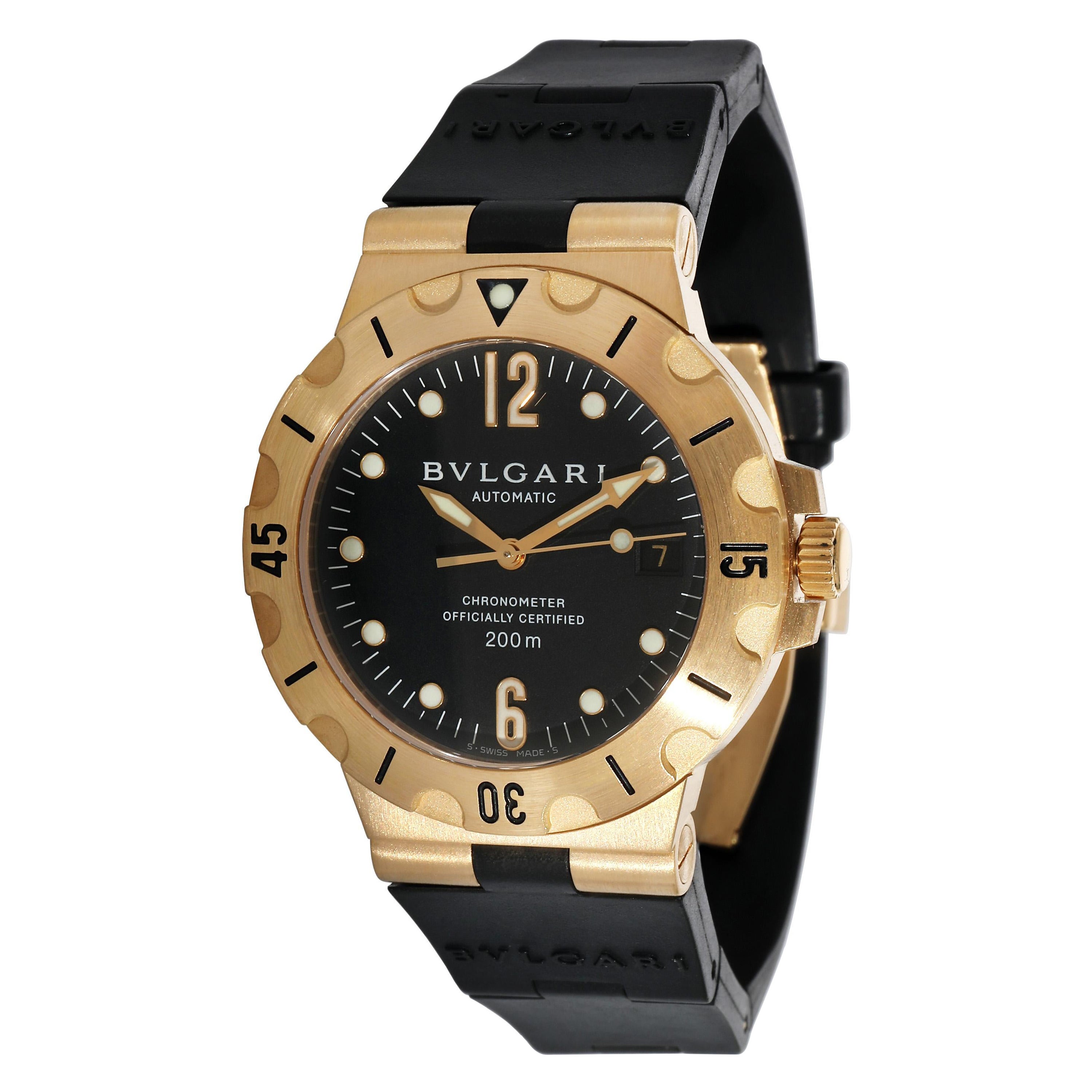 BVLGARI Diagono SD 38 G Men's Watch in 18k Yellow Gold For Sale at 1stDibs