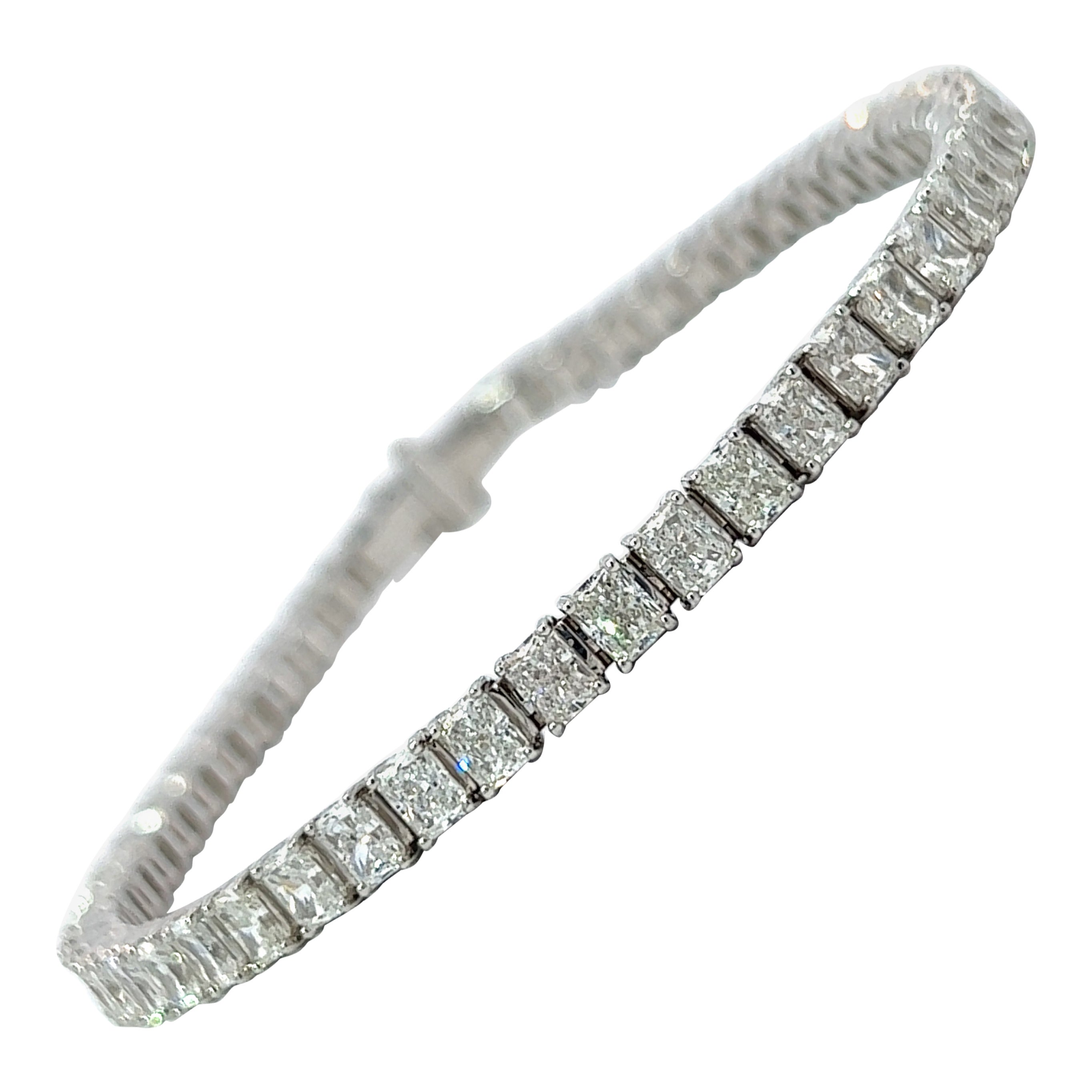 Mix Fancy Shape Diamond Tennis Bracelet In 18k White Gold 6 19ct Vvs