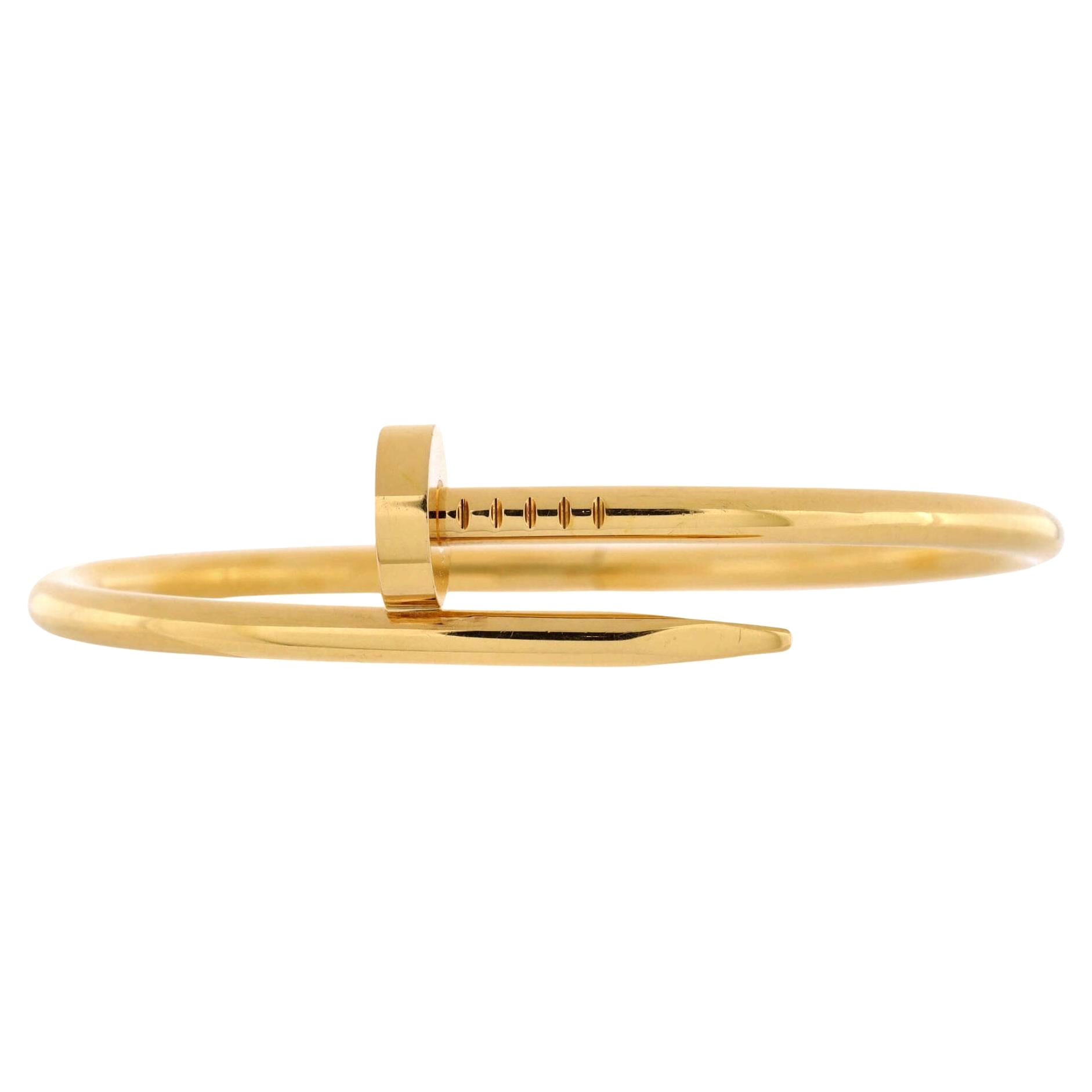 Cartier Juste un Clou Diamond Yellow Gold Nail Bangle Bracelet at 1stDibs | cartier nail ...