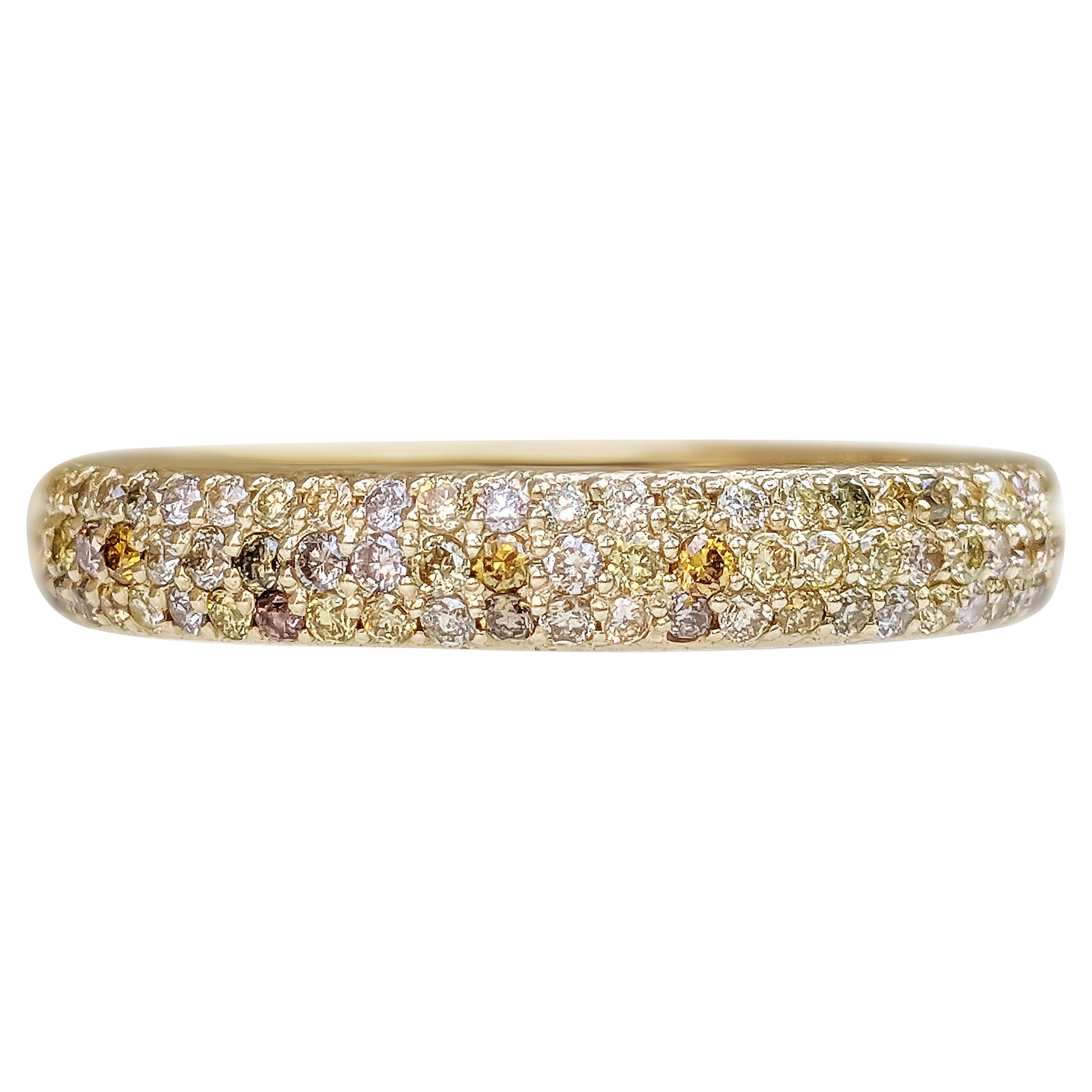 $1 NO RESERVE! 1.01cttw Fancy Diamonds Eternity Band - 14k Yellow Gold ...