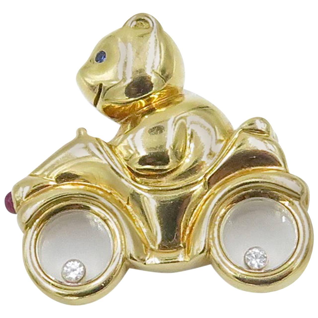 Chopard Ruby Sapphire Diamond Gold Brooch at 1stDibs | chopard brooch