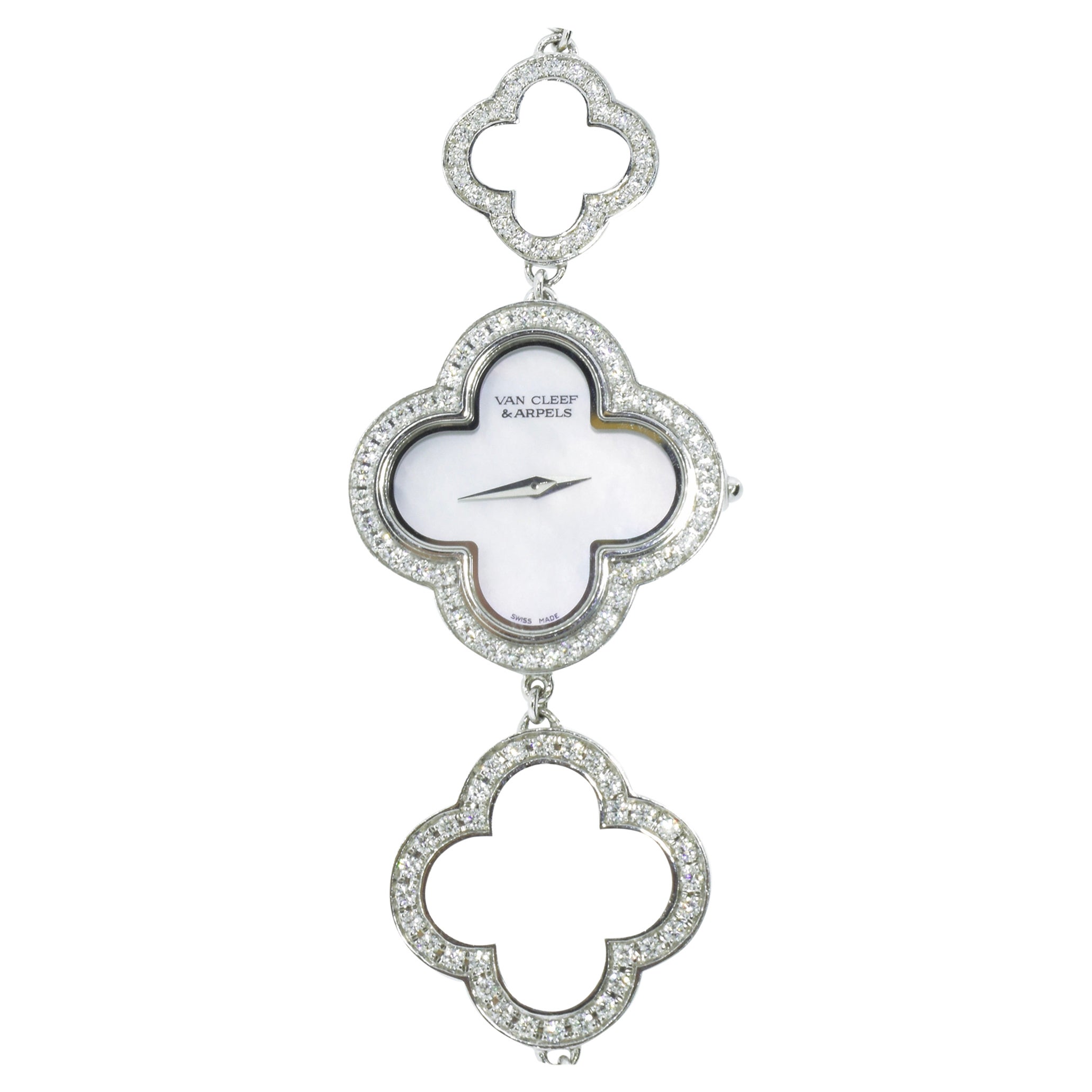 Van Cleef and Arpels Watch Turquoise / Diamond Sweet Alhambra 18 Karat ...