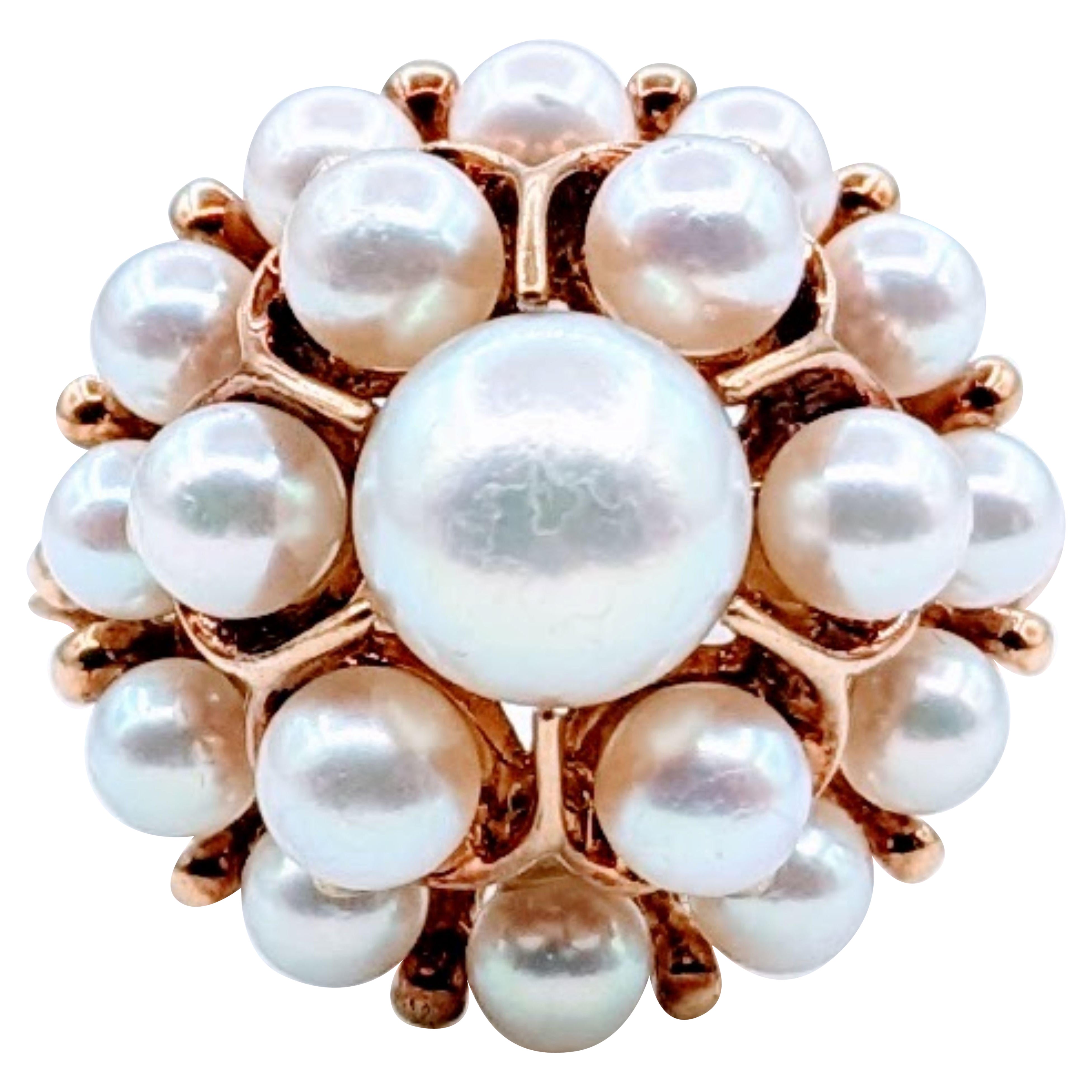 Mikimoto Pearl Princess Cocktail Ring For Sale at 1stDibs