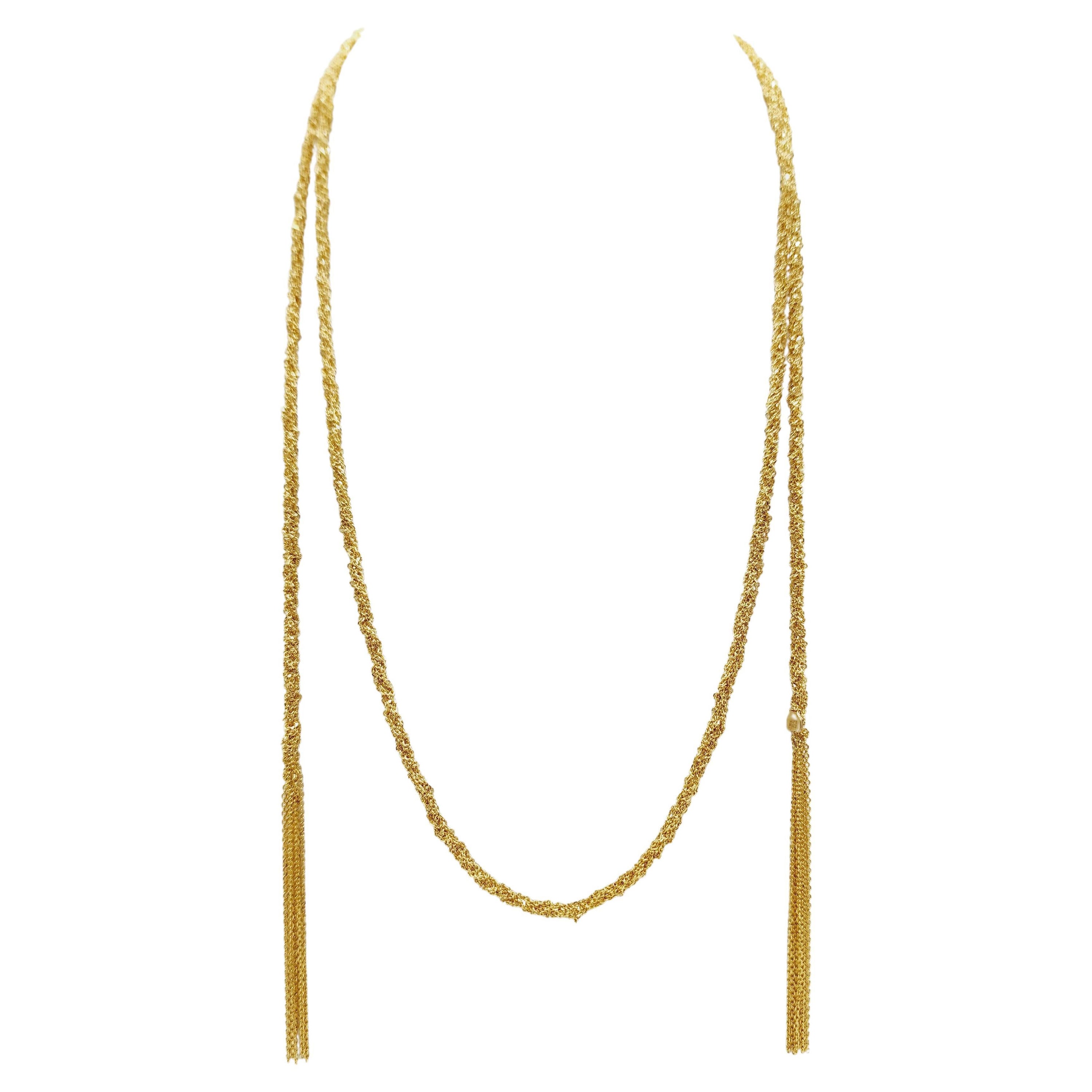 Rope Chain, 14 Karat Yellow Gold, Rope Chain at 1stDibs