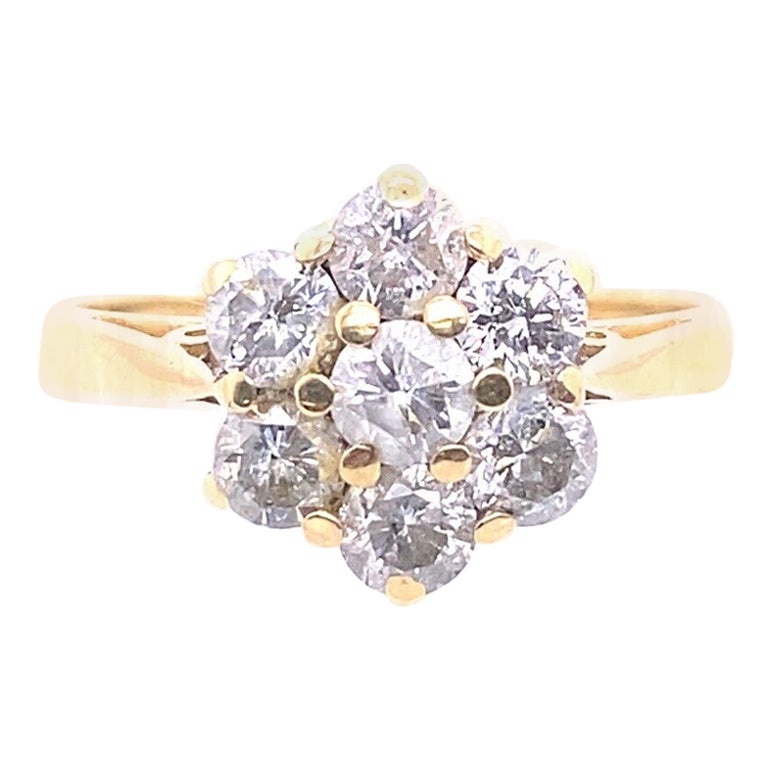 Marquise Shape Diamond Cluster Ring Set with 1.0ct Diamonds in 18ct ...