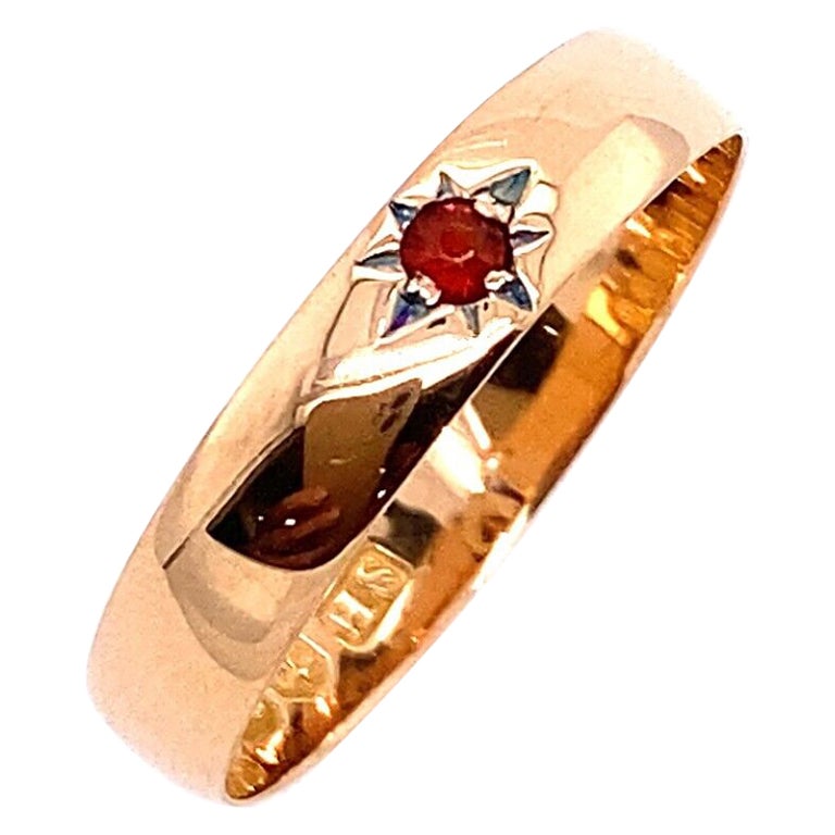 Vintage Wedding Band Ring Set with Ruby in 22ct Gold with Original ...