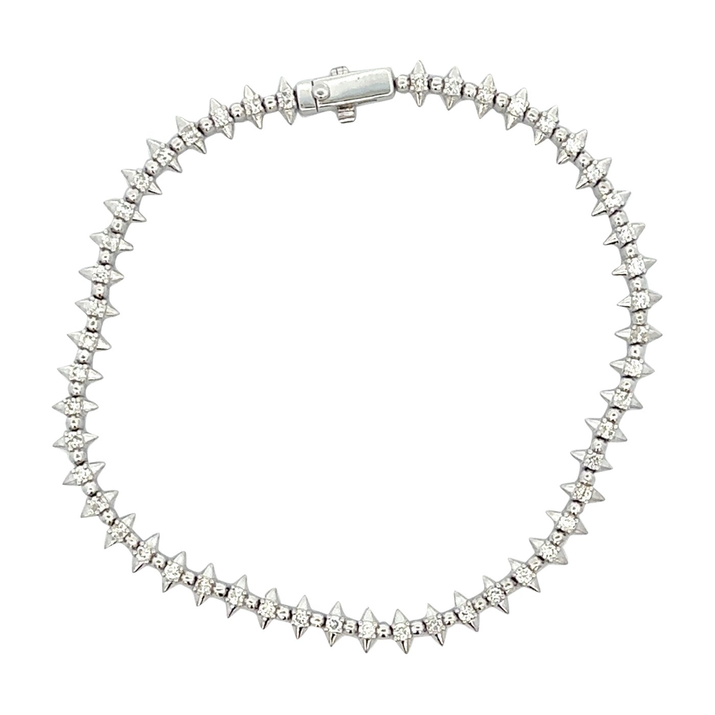 Adina Reyter London Diamond Spike Tennis Bracelet in Sterling Silver ...