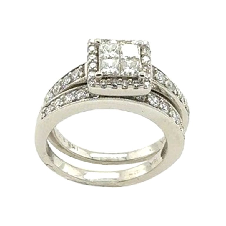 Diamond Wedding Ring Set with 6 Diamonds 0.06ct in 18ct White Gold For ...