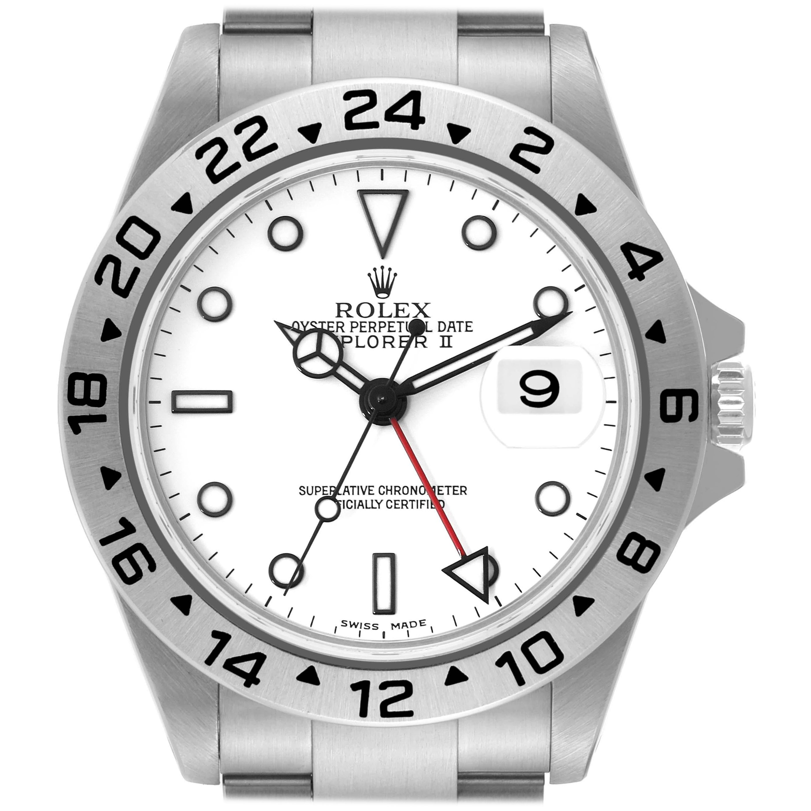 Rolex Explorer II 40mm Polar White Dial Steel Mens Watch 16570 For Sale ...