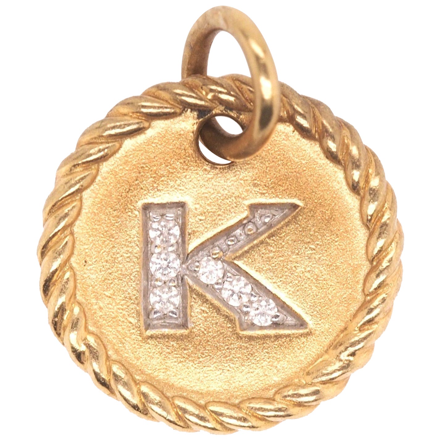 18K White Gold David Yurman “B” Initial Pendant For Sale at 1stDibs