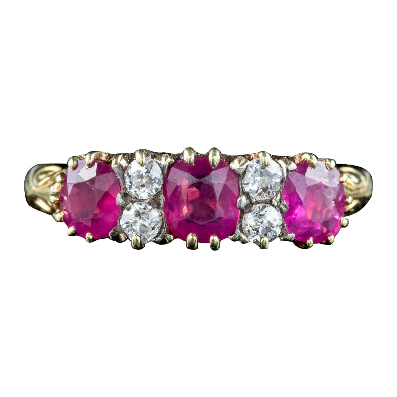 Antique Victorian Ruby Diamond Ring 1.4ct Ruby For Sale at 1stDibs