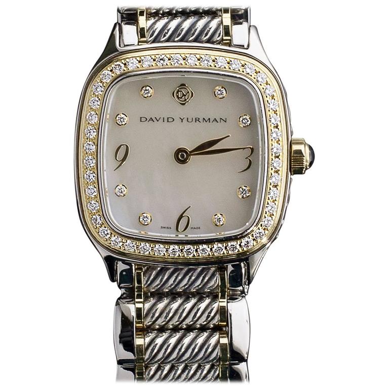 David Yurman Thoroughbred Cable Watch with Diamond Bezel and Dial at ...