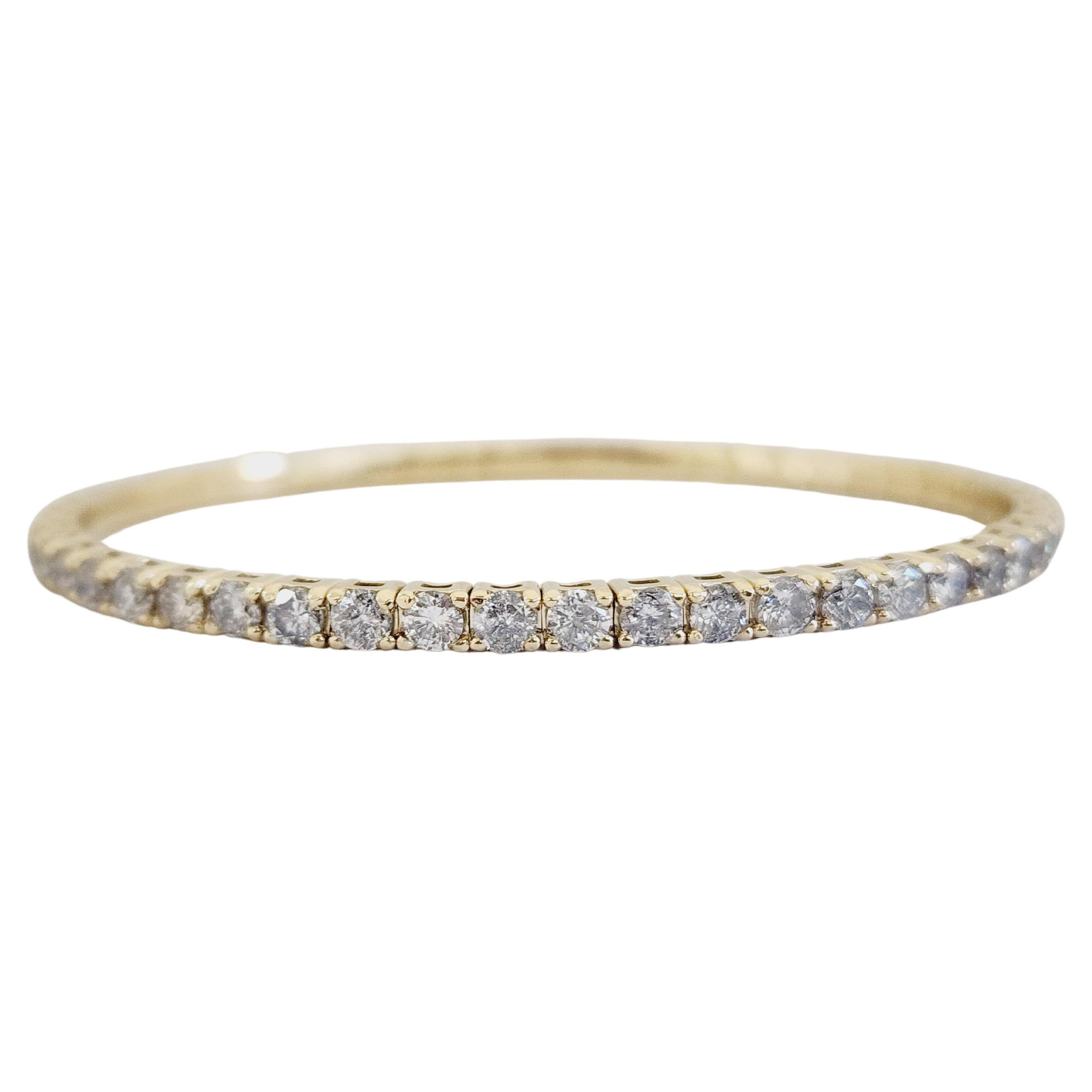 1 Carat Flexible Bangle Yellow Gold 14 Karat Bracelet For Sale at 1stDibs