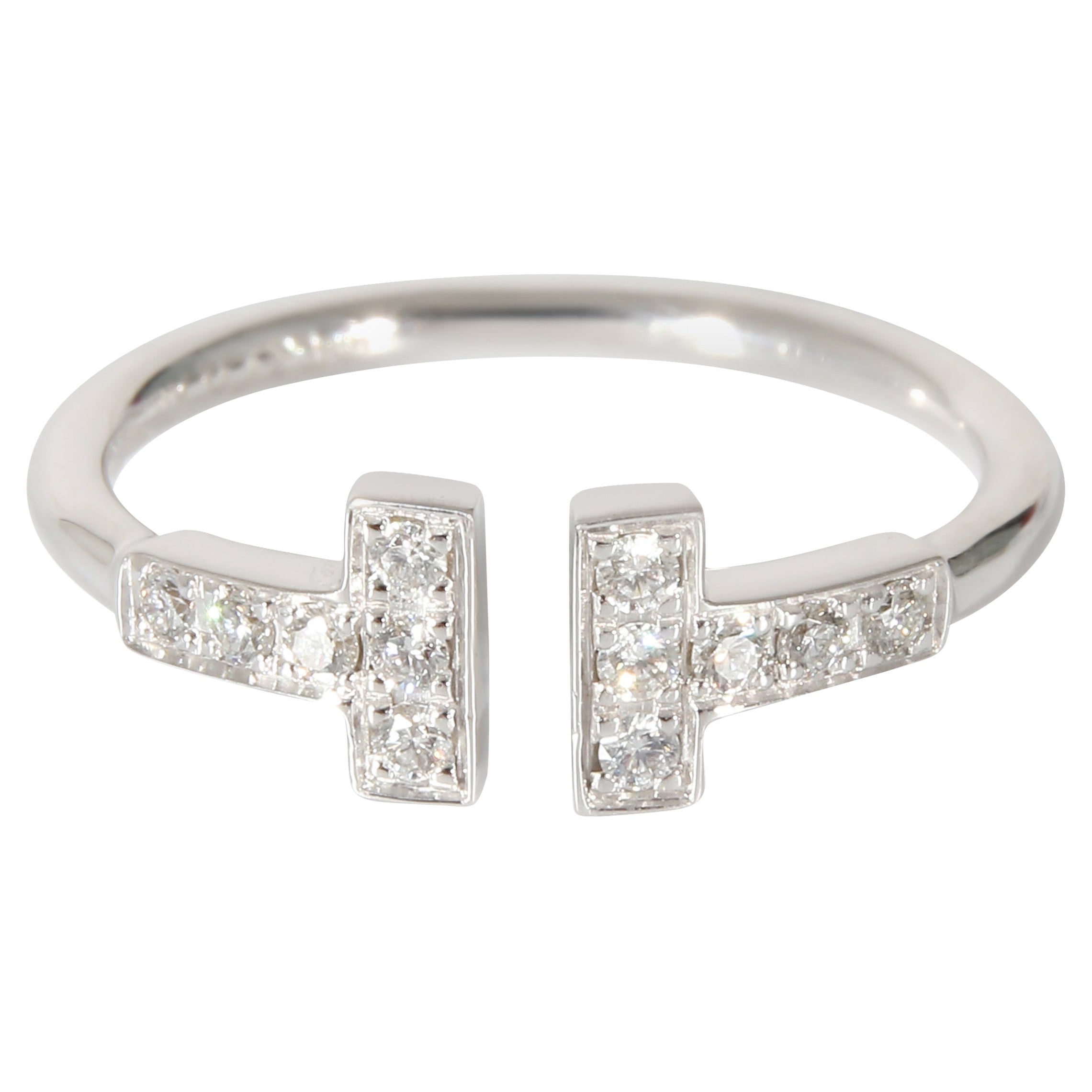 Tiffany and Co. Tiffany T Ring in 18K White Gold 0.13 CTW For Sale at 1stDibs