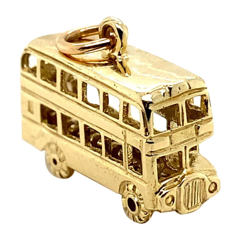 14 Karat Yellow Gold London Bus Charm For Sale at 1stDibs