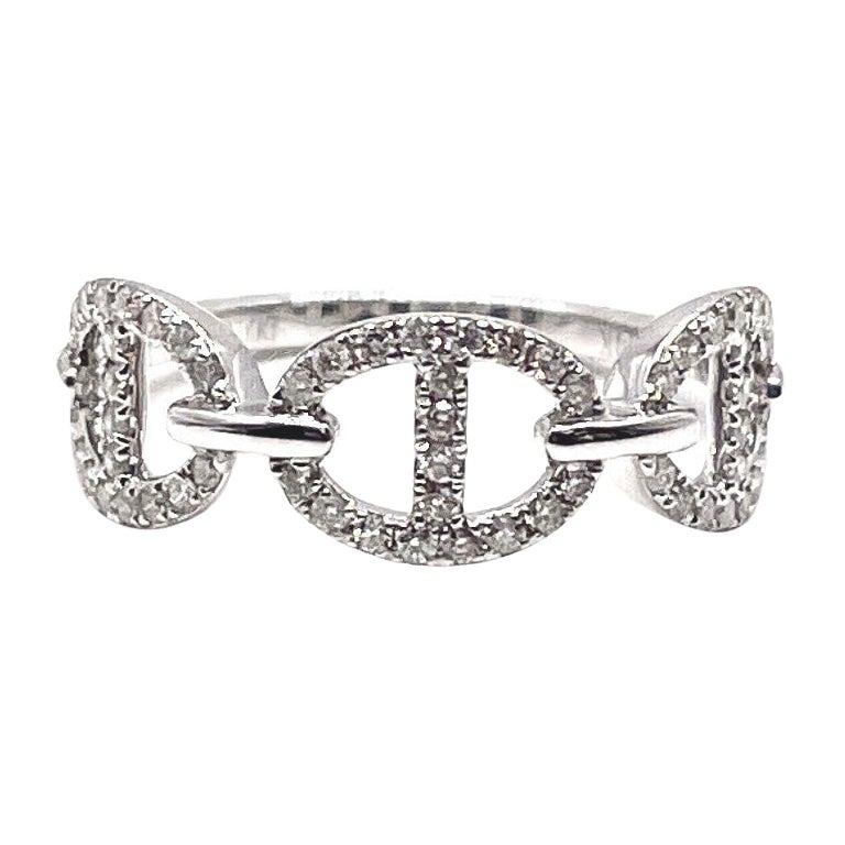 14K White Gold Square Modified Diamond Ring For Sale at 1stDibs