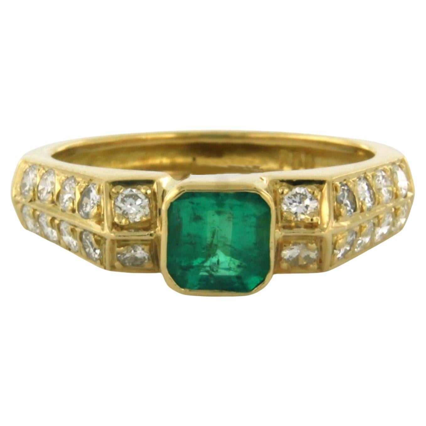 1.27 ct Emerald Channel Setting Twin Ring With Diamonds Made In 18k ...