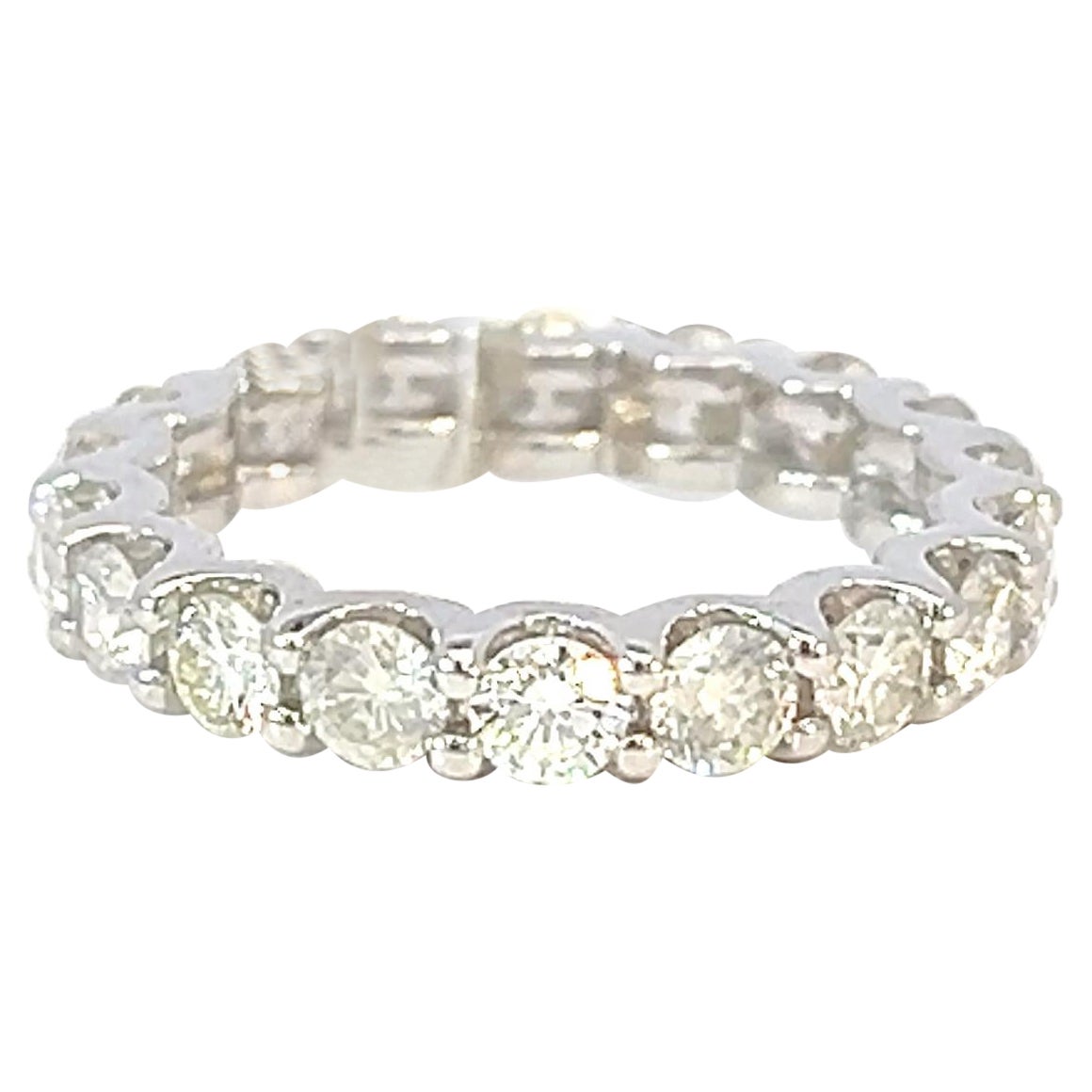 Rare Classic 14k Yellow Gold 2.63 Carat Teal Green Diamond Eternity ...