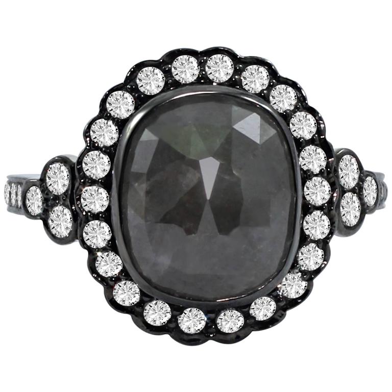 Icy Diamond Gold Ring For Sale at 1stDibs