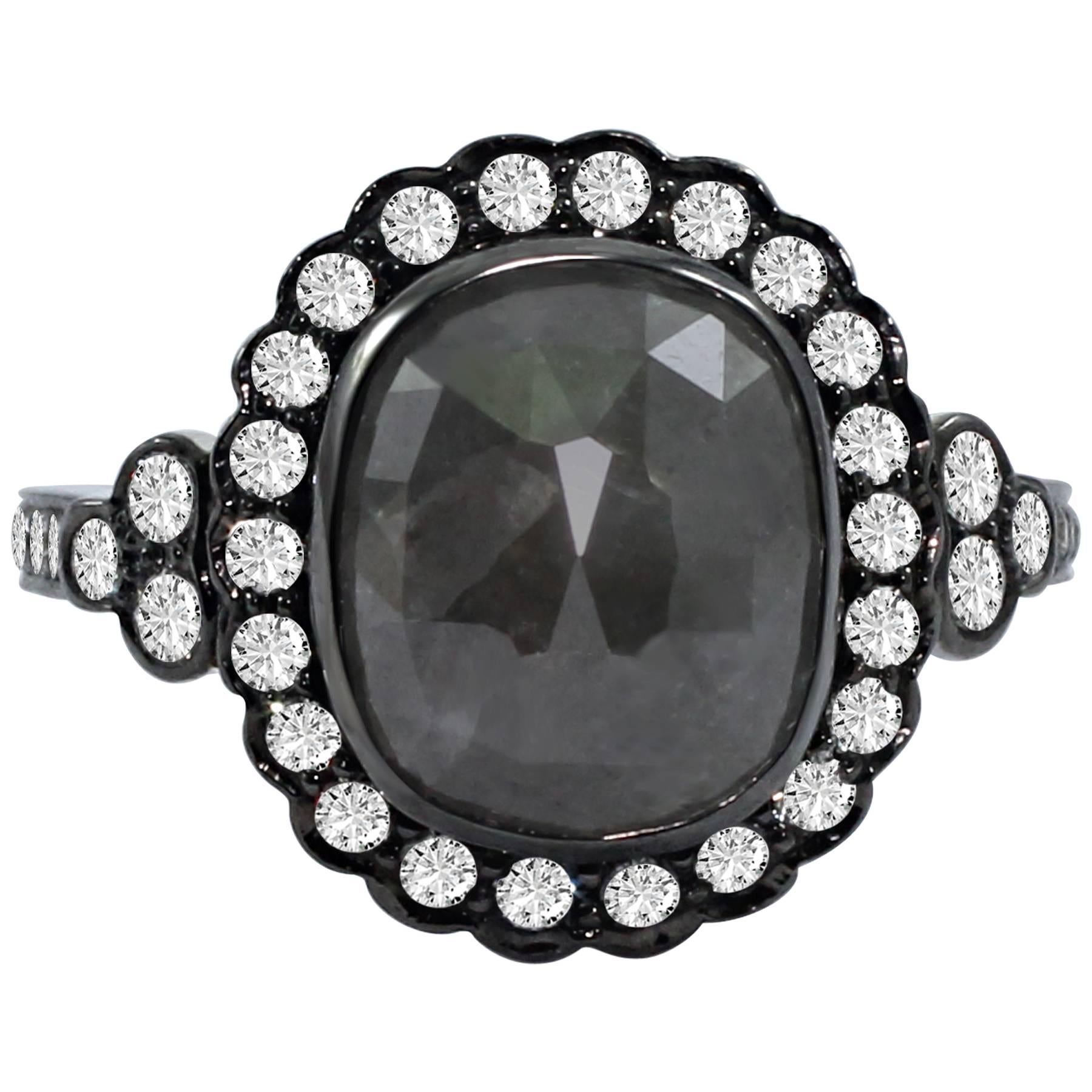 Icy Diamond Gold Ring For Sale at 1stDibs